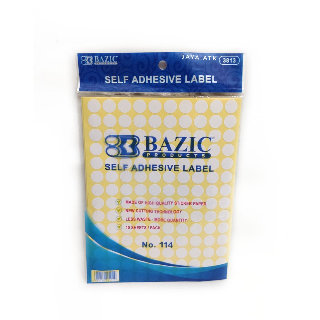 PUTIH Name LABEL STICKER ROUND DOT WHITE PLAIN MINI SMALL LABEL STICKER ...