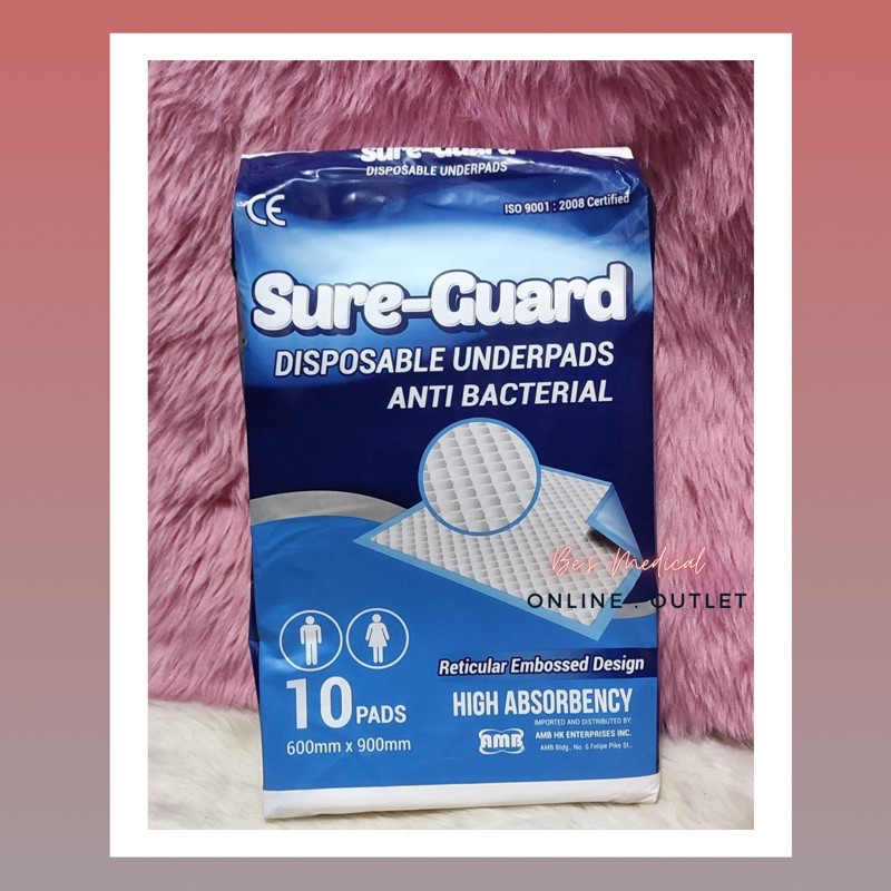 Sure-guard | Underpads Disposable (10 pads/pack) | Shopee Philippines