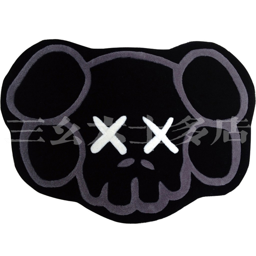Handmade Thick Carpet KAWS Plush Cashmere Carpet Floor Mat Black Rug ...