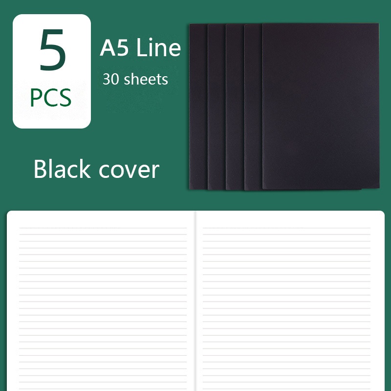 A5 Retro Craft Notebook Line/Grid/Blank/Dot 36 Sheets Black/Khaki ...