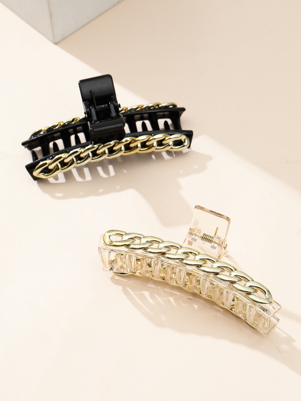 MINISO French Style Large Chain Hair Claw Clip | Shopee Philippines