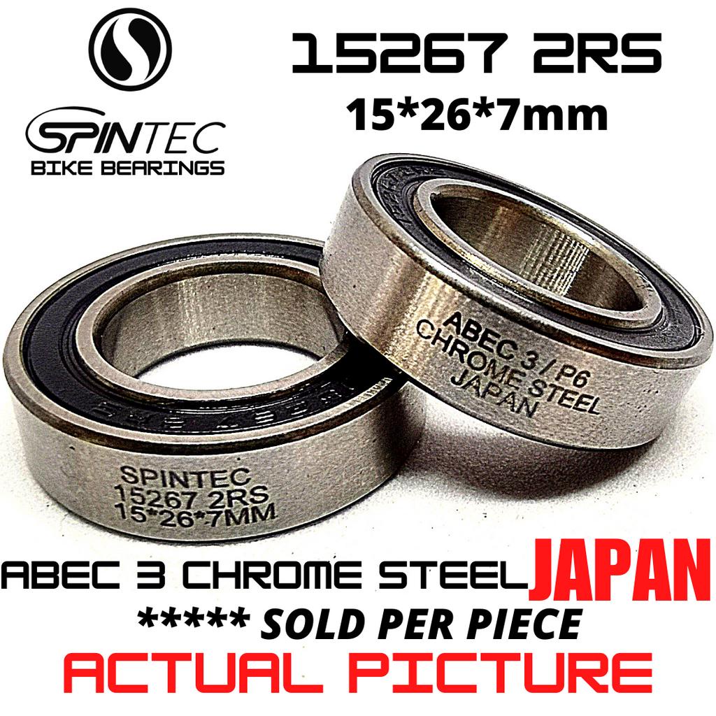 SPINTEC 15267 2RS JAPAN Chrome Steel Rubber Sealed Bike Bearings for ...