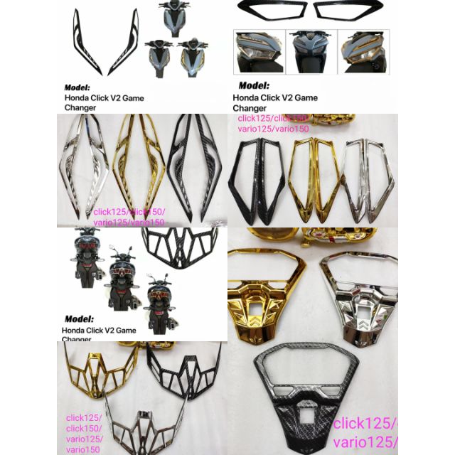 head light mask&brake light mask& park light garnish & 4in1Honda click ...