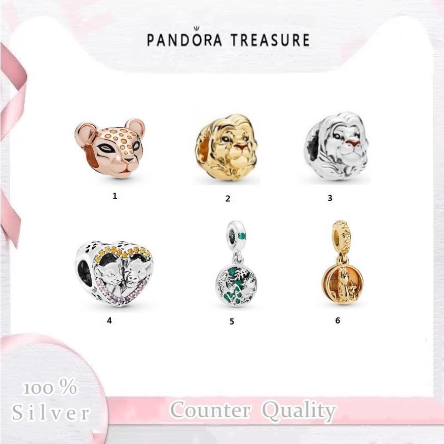 Pandora S925 Silver Real Disney The Lion King Simba & Nala Charm ...