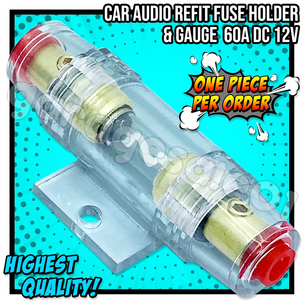 Car Audio Refit Fuse Holder 8 Gauge 60A DC 12V & Fuses | Shopee Philippines