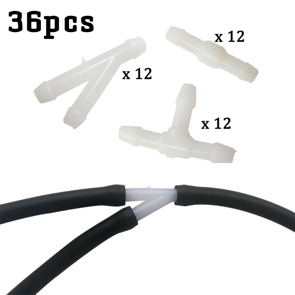 36Pcs Windshield Wiper Hose Connectors Windscreen Washer Tube I/T/Y ...