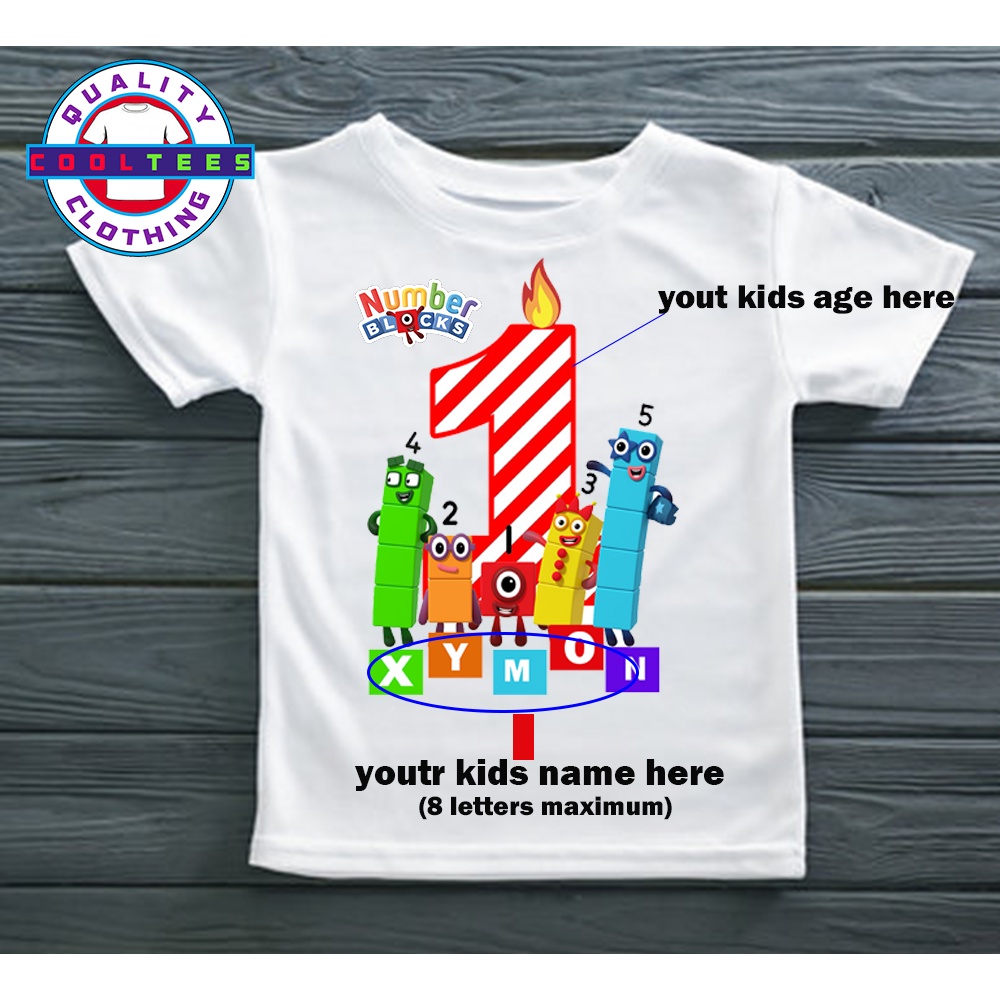 Number Blocks Shirt / Number Blocks Birthday T-shirt Unisex for Kids ...