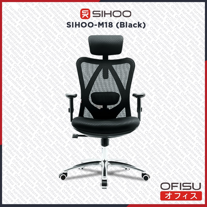 M18 Ergonomic Office Chair, Computer Chair Desk Chair (Black) | Shopee ...