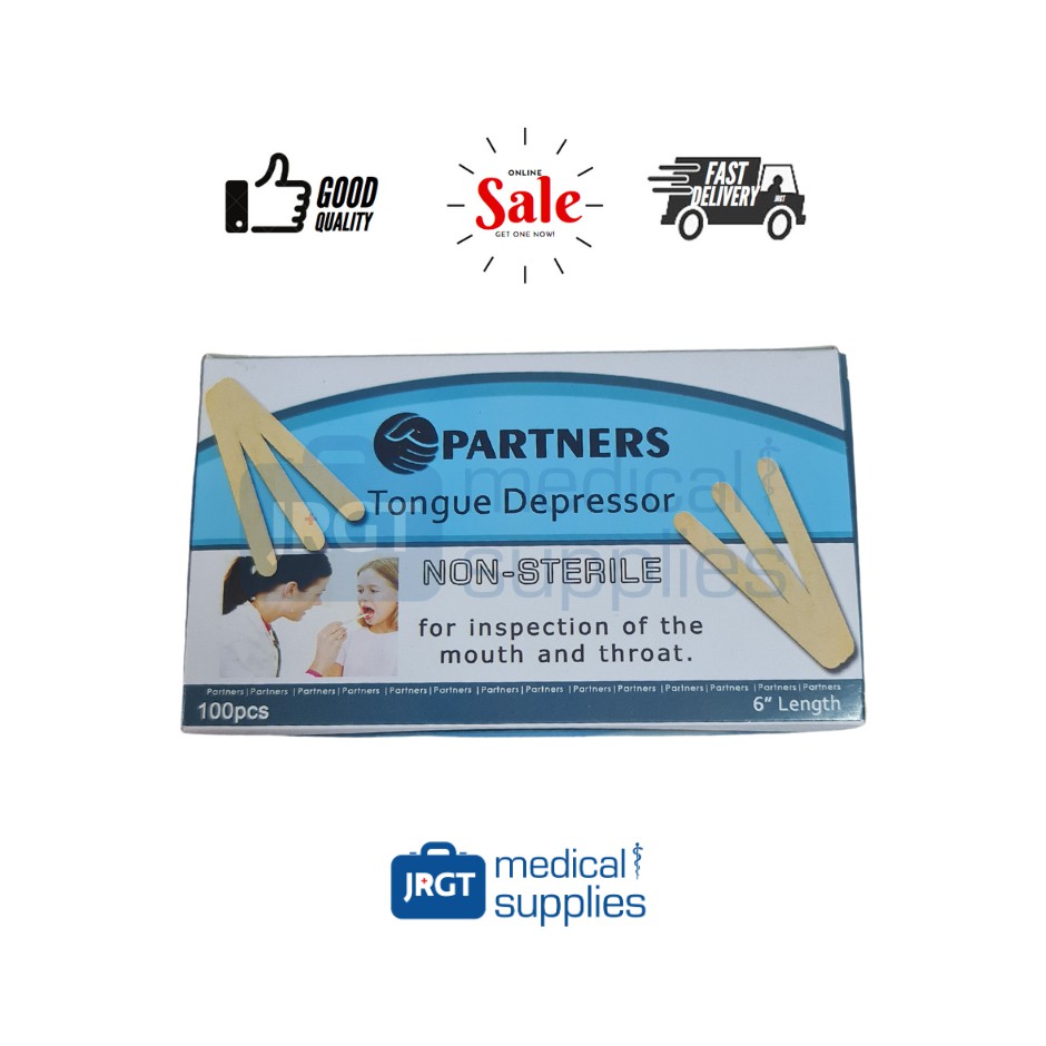 Partners Wooden Tongue Depressor 6'' (100pcs) | JRGT Medical Supply ...