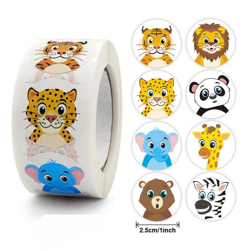 Animal Stickers Jungle Animal Roll Stickers for Kids Party Favors, 8 ...
