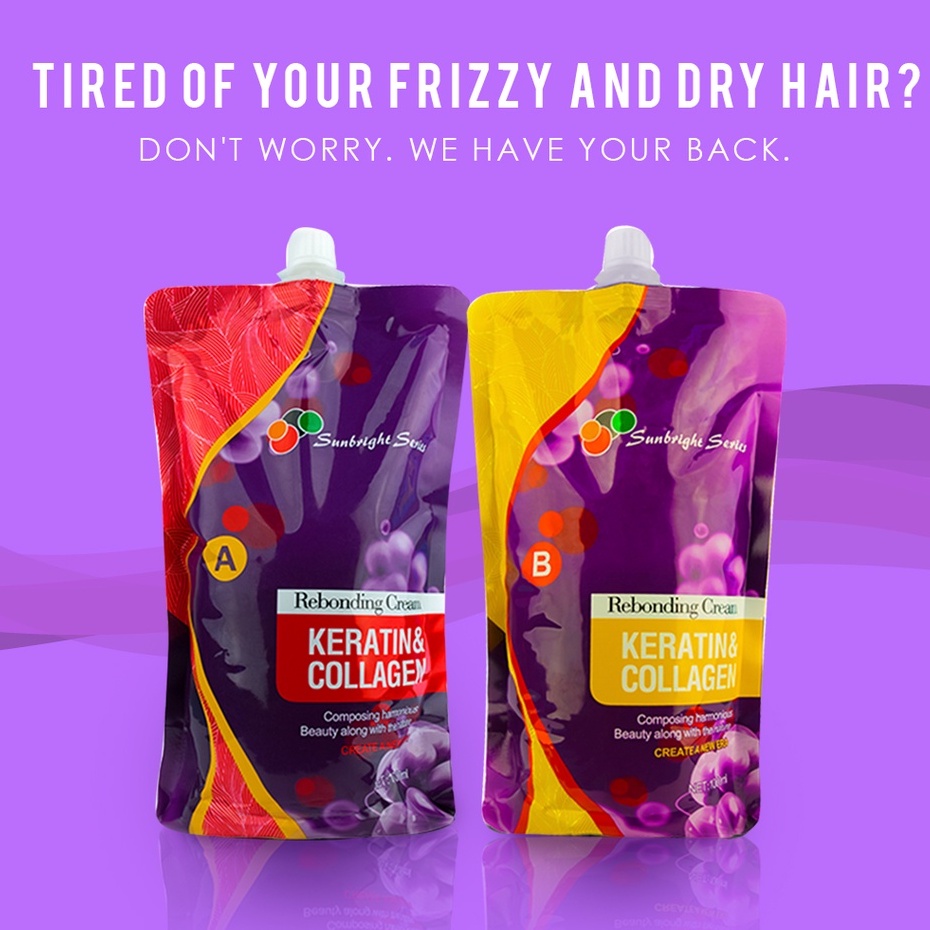 Sunbright Series hair Rebonding Straightening Cream Keratin & Collagen ...