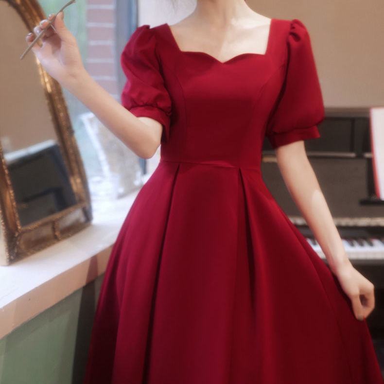 Toast Dress Red New Return Dinner Evening Dress Bride Marriage ...