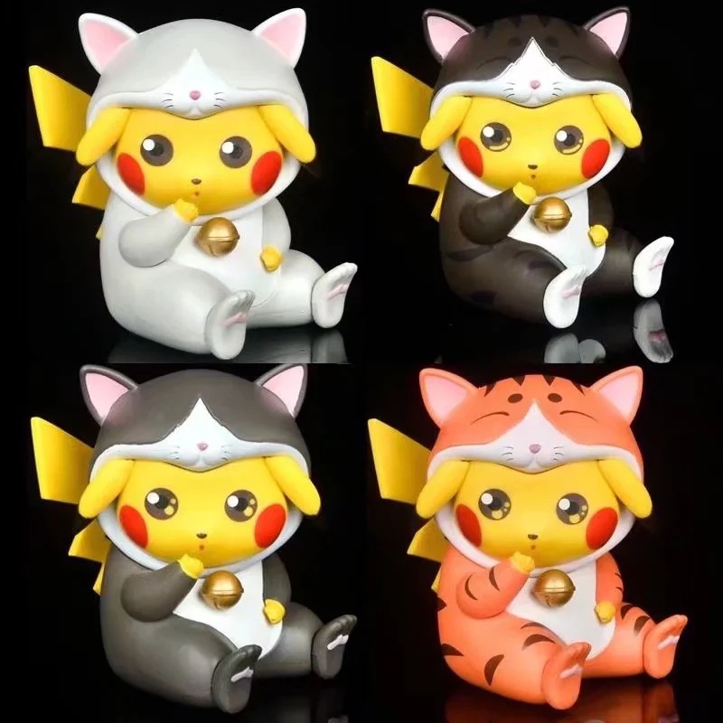 Anime Pokemon Pikachu COS Cat Kawaii Version Figure Model Toy 8cm RID4 ...