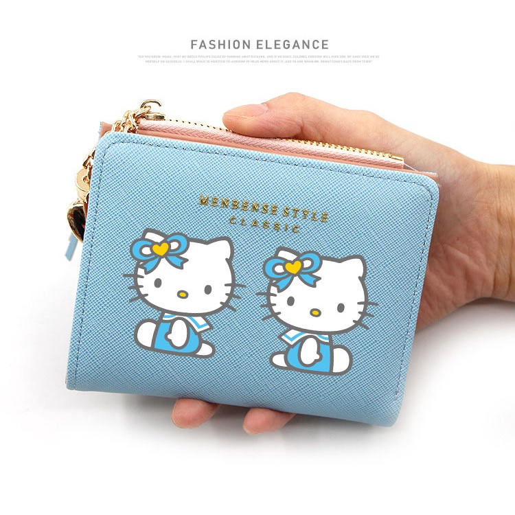 Two Fold Tassel Wallet Hello Kitty Wallet Fashion Cartoon Purse Short ...