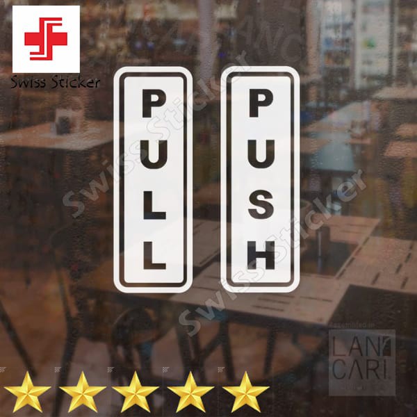 PUTIH Push Pull Office Door Decal Cutting Sticker Wall Glass Sticker ...