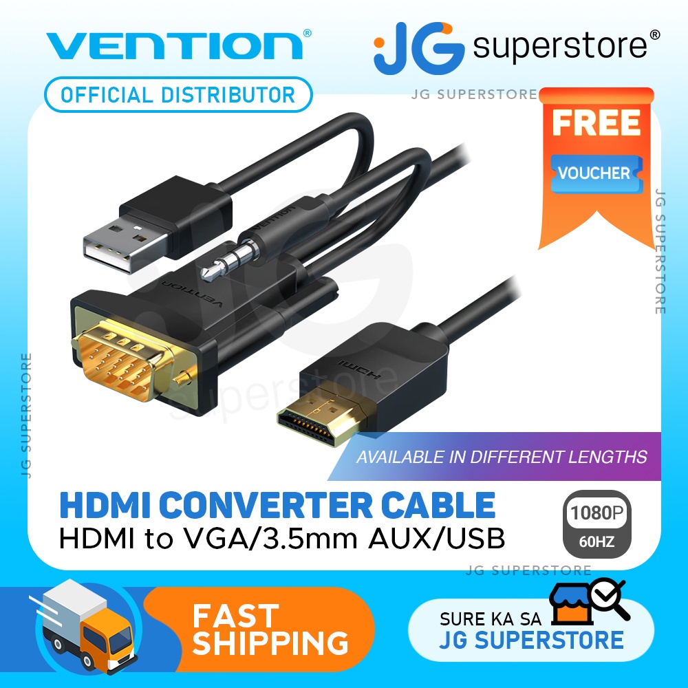 Vention HDMI to VGA Cable with 3.5mm and USB Output 1080p 60Hz (ABIB ...