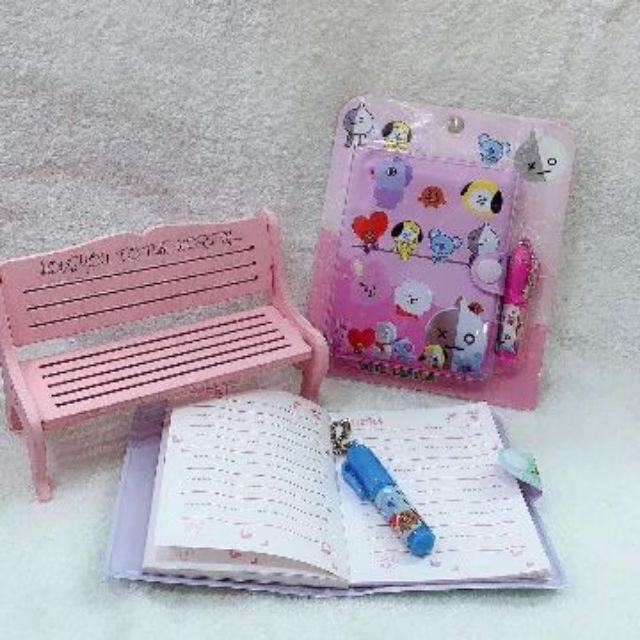 Bt21 design note book with ballpen | Shopee Philippines
