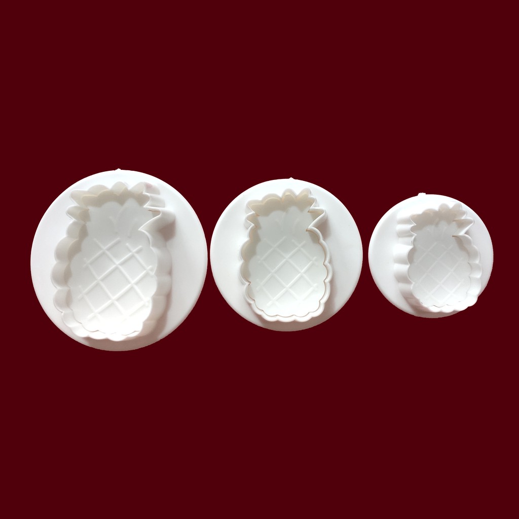 3pcs Pineapple plunger cutter Strawberry Cherry grape fruit cookie ...