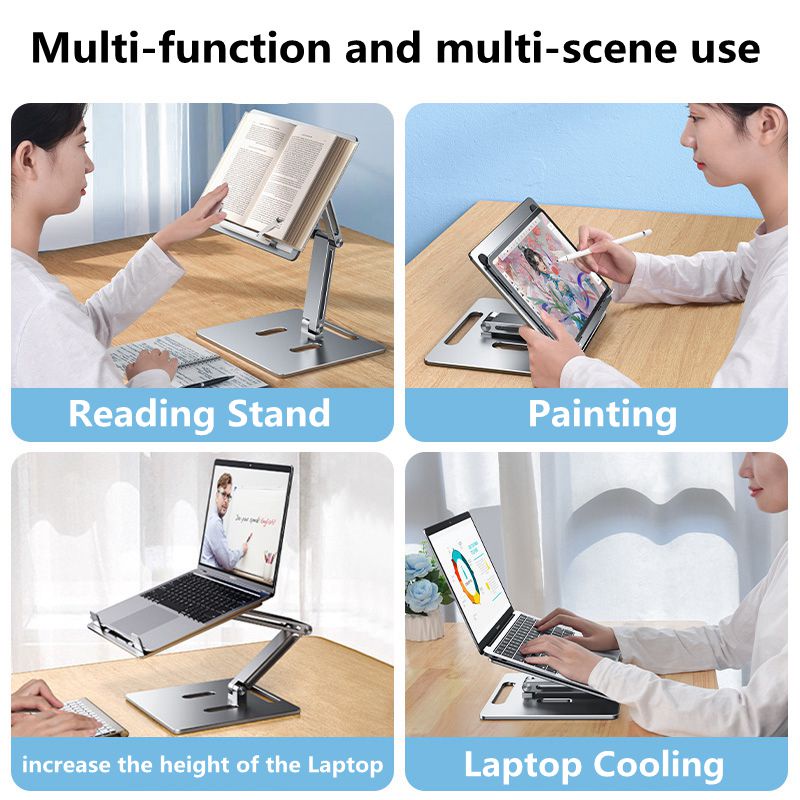 OATSBASF Book Stand For Reading Adjustable Height Laptop Stand Aluminum ...
