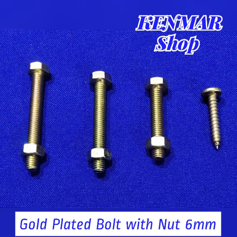 5 pcs.Gold Plated BH Bolt with Nut 6mm | Shopee Philippines