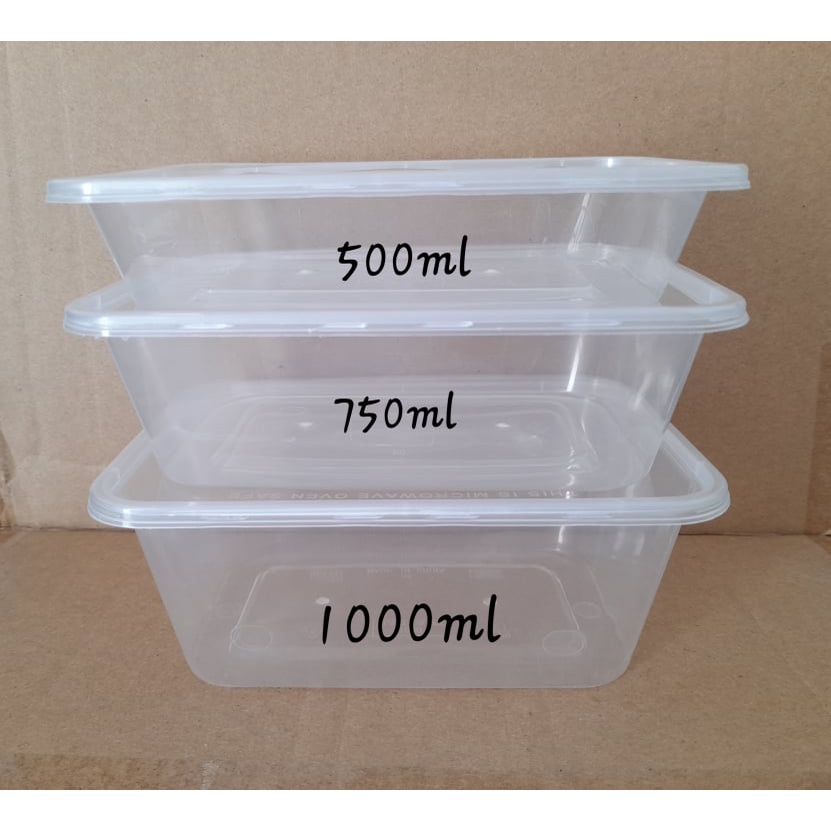 FASPACK Microwavable Plastic Container 10 pcs per pack with lid RE-500 ...