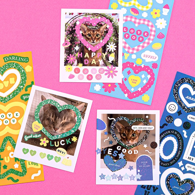 Daiso Korea New Frame Decoration Stickers/Toploader Deco Sticker Korea ...