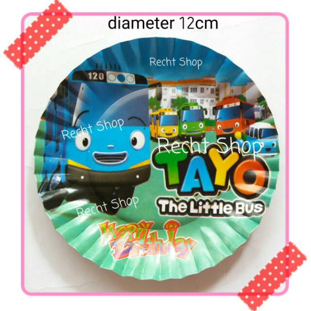 Tayo Character Birthday Paper Plate the little bus diameter 12cm ...