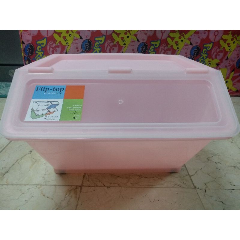 Flip top Storage Box with bottom wheels (48L-56L) | Shopee Philippines