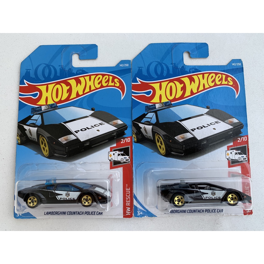 Combo of 2 Hot Wheels Lamborghini Countach Police Car (Variant ...