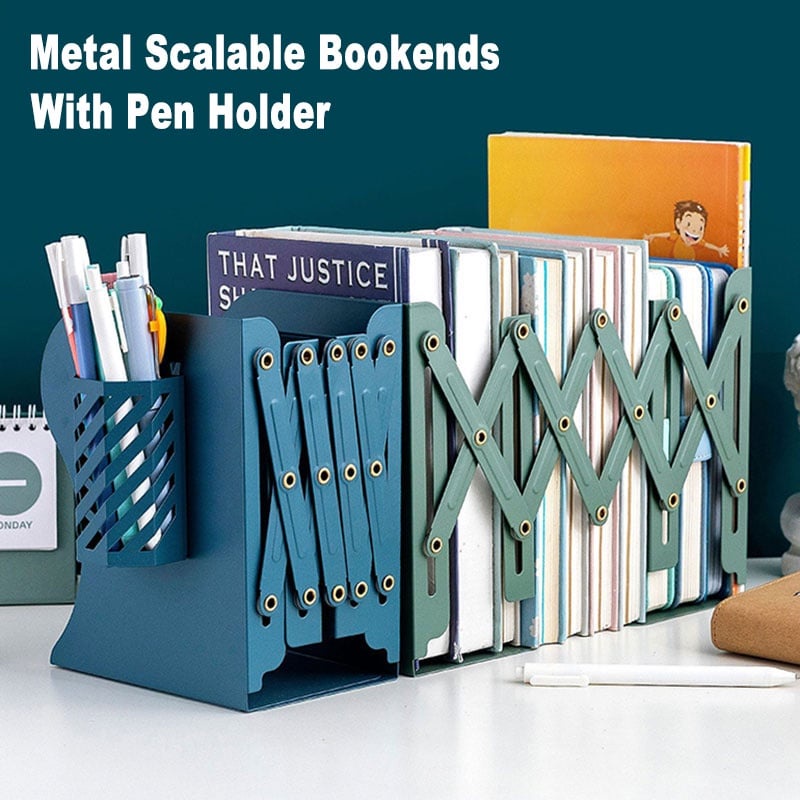 Expandable Book Stand Adjustable Metal Bookshelf Book Rack Support ...