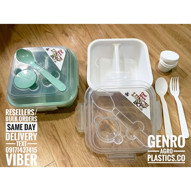 Bento food box with sauce cup with cover,Spoon and fork (lunchbox set ...