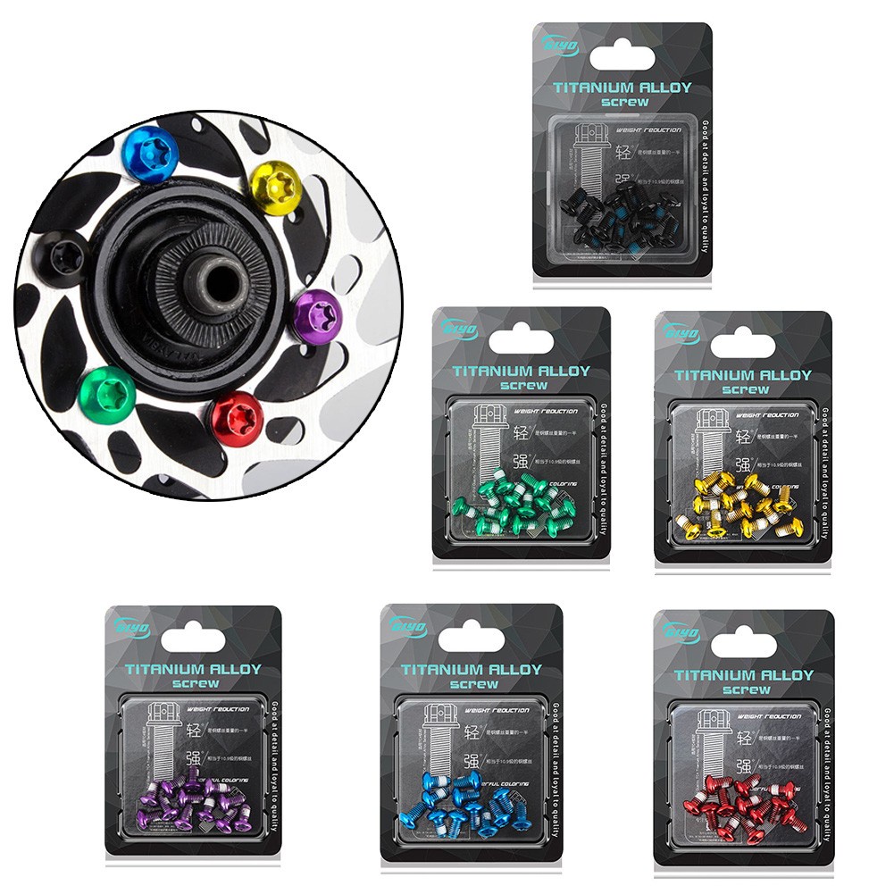 Xunwuk 12pcs set M5x10mm Disk Brake Rotor Bolts Bicycle Mountain Bike ...
