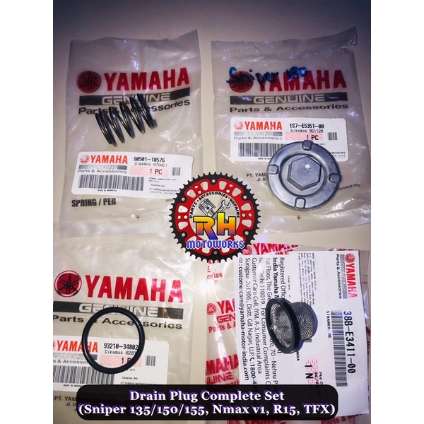 GENUINE Drain Plug Complete Set for Sniper 135/150/155, Nmax v1, R15 ...