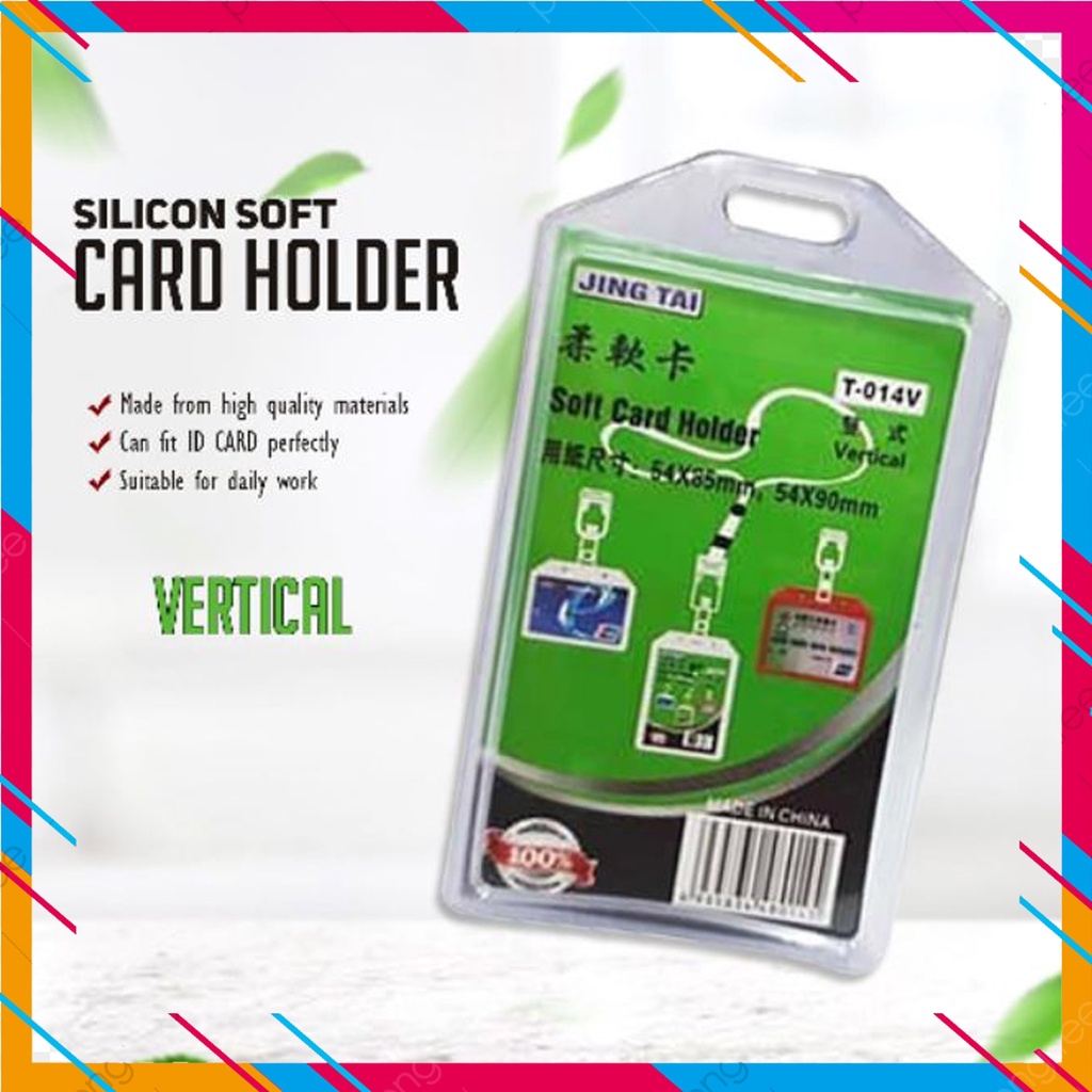 50 PCS / 100 PCS SILICON SOFT ID CARD HOLDER JINGTAI T-014V | Shopee ...