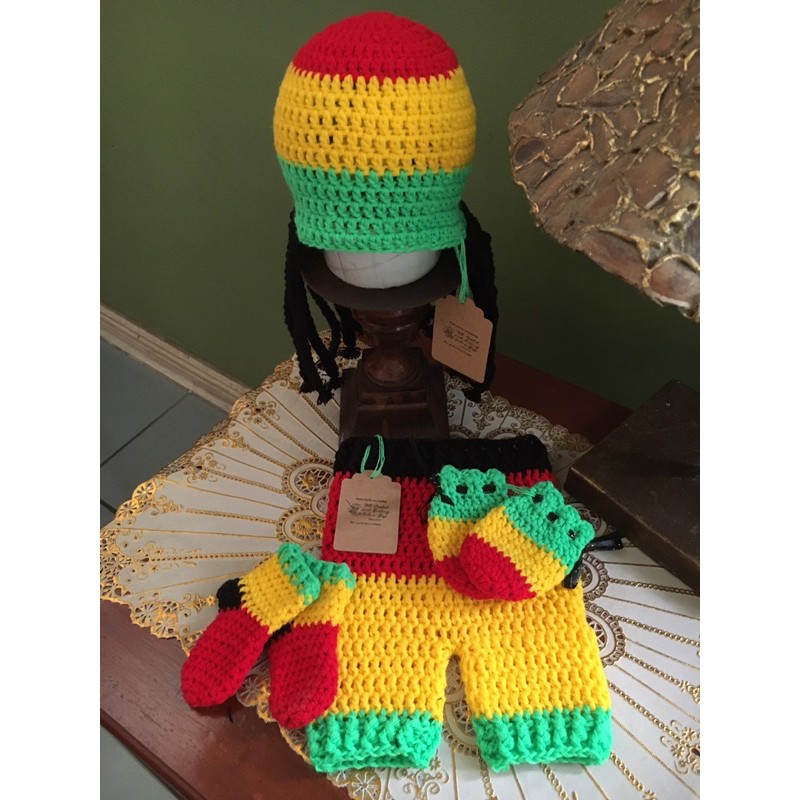 Crochet Reggae/ Rasta nspired baby costume 1 (made upon order) | Shopee ...
