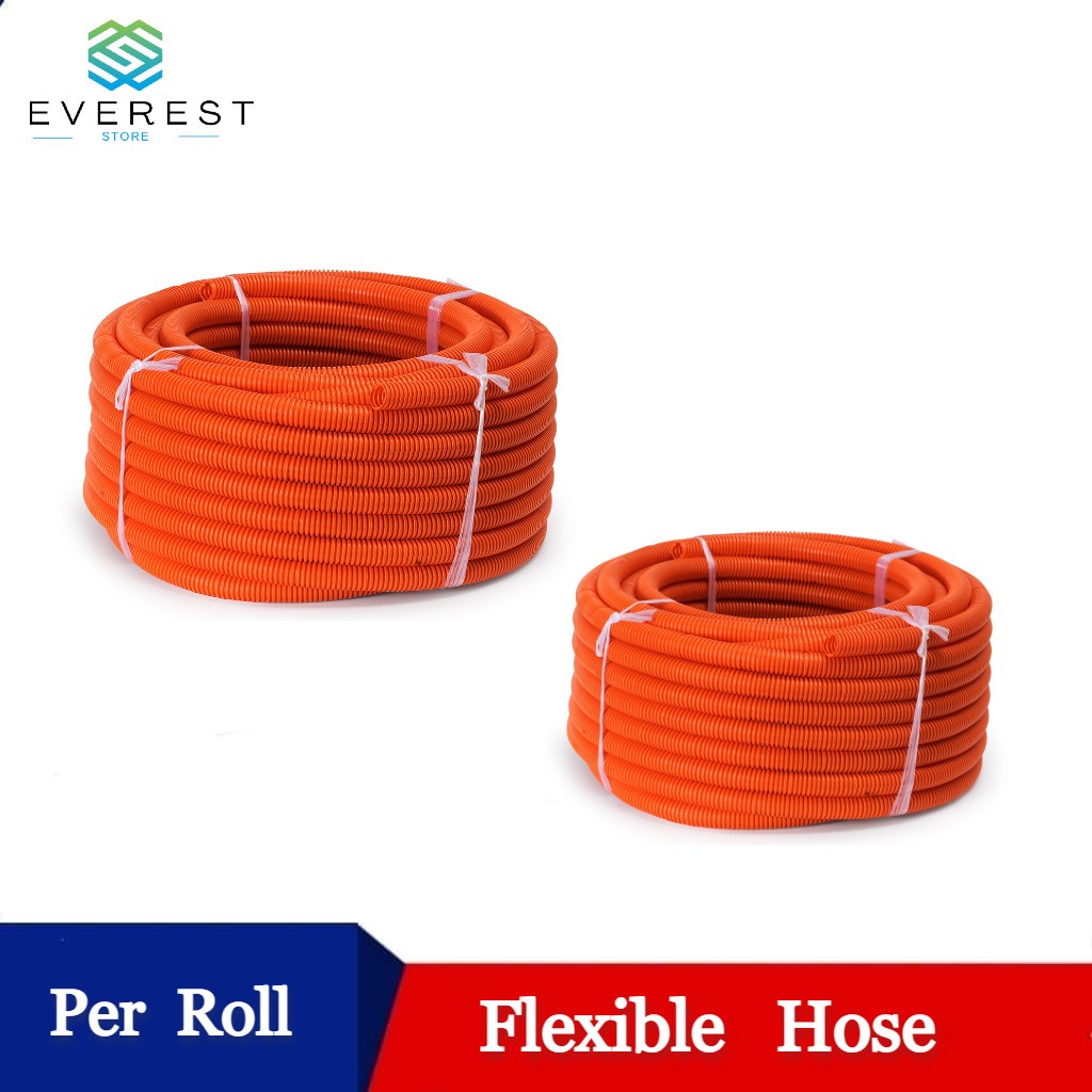 Orange Flexible Hose Electrical Conduit Hose 1/2 or 3/4 ( 50 METERS ) | Shopee Philippines