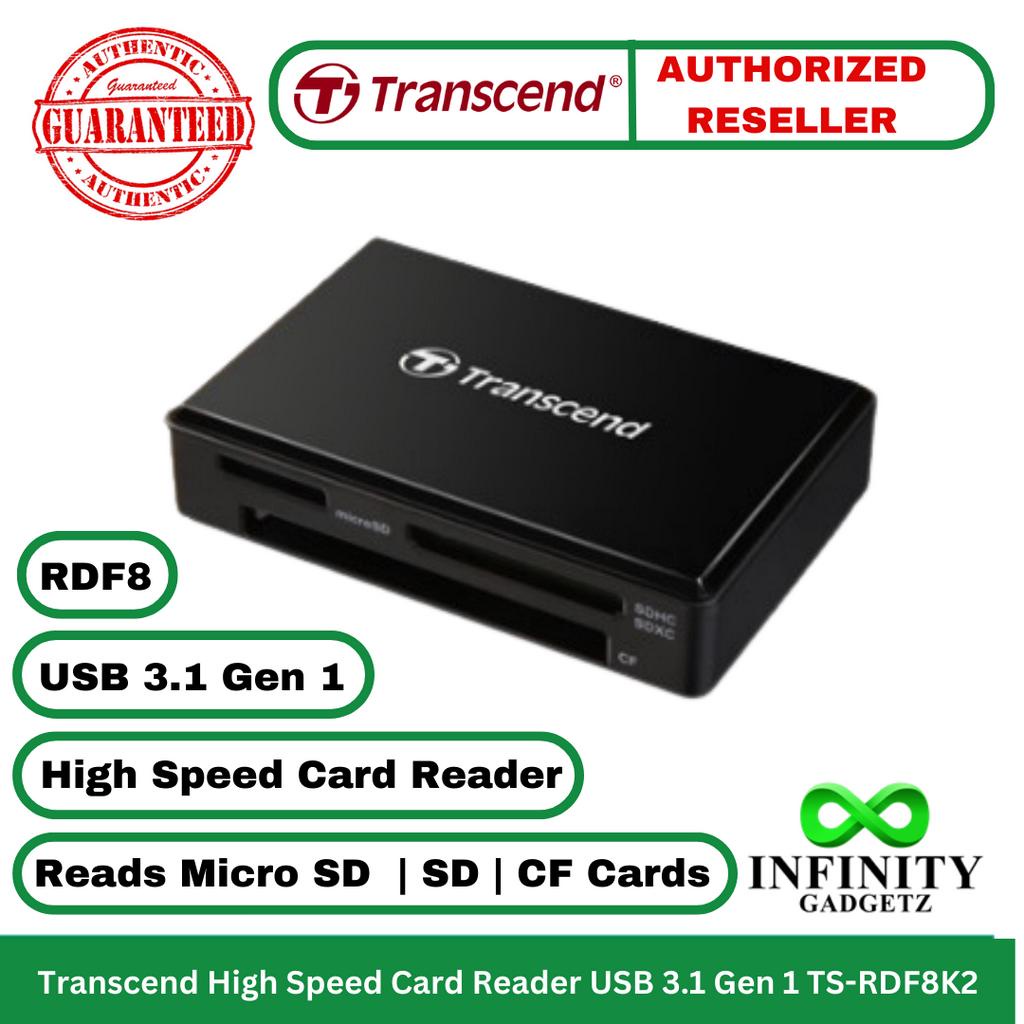 Transcend RDF8 USB 3.1 Gen 1 High Speed Card Reader SD CF and Micro SD ...