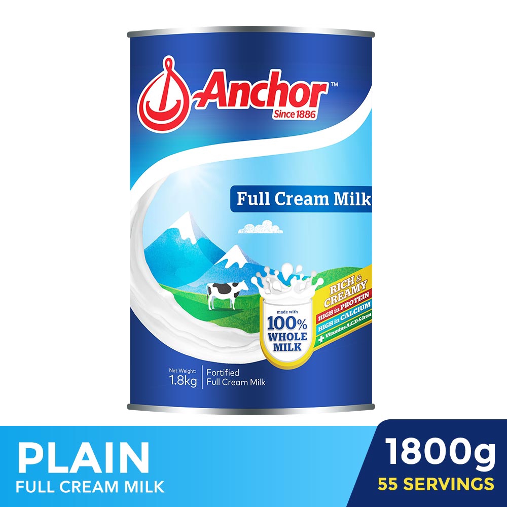 Anchor Full Cream Milk Powder Plain 1.8KG | Shopee Philippines