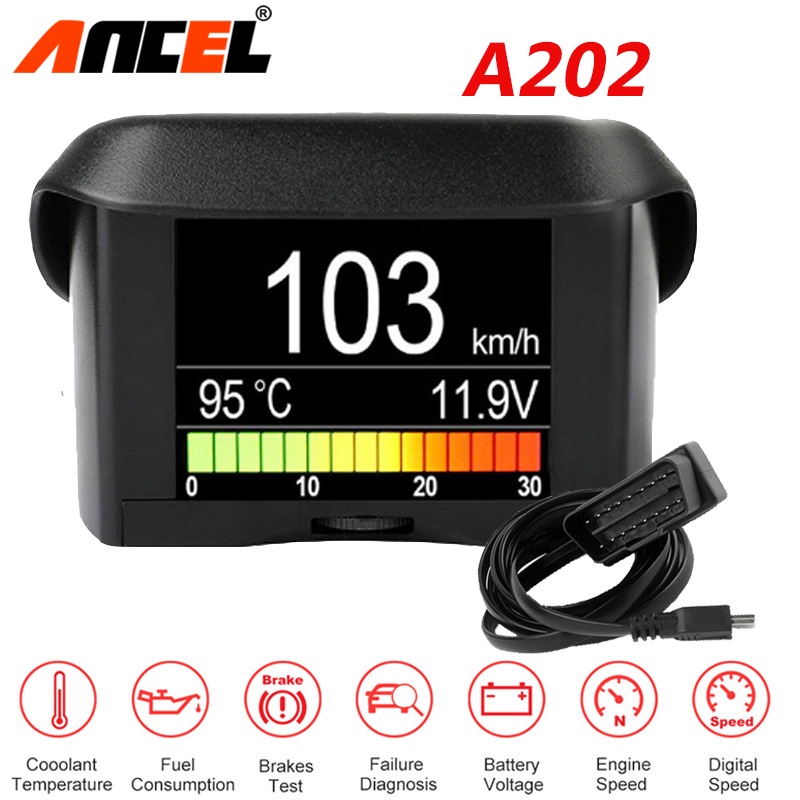 Ancel A202 On-board Computer For Car OBD2 Digital Display Fuel ...