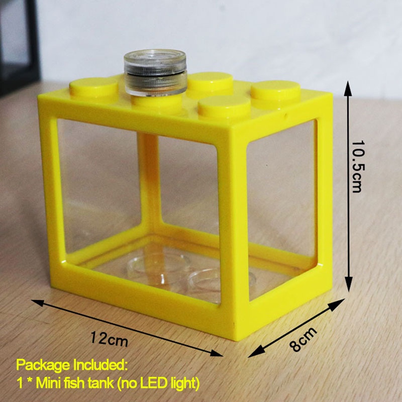 Mini Aquarium Block Tank Betta Guppy Fish Tank Building Block | Shopee ...