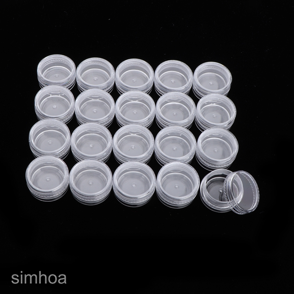 20 Pieces 3 Gram Empty Cosmetic Containers, Clear Round Sample Pot Jar ...