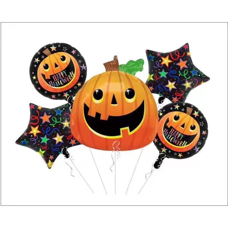 Happy Halloween Foil Balloon Set 5in1 Halloween Theme Party Decoration ...