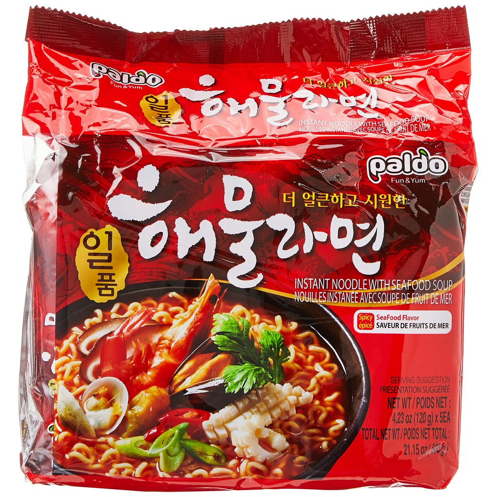 Paldo Seafood Noodle Soup Spicy Seafood Flavor 5 x 120g | Shopee ...