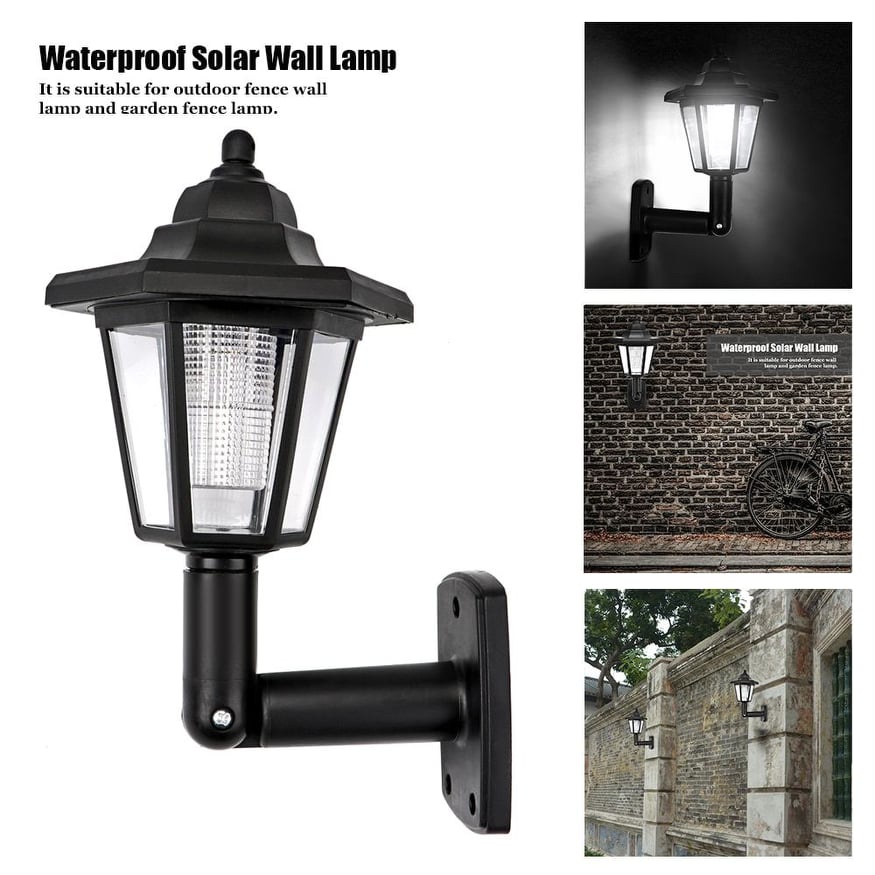 2PCS Solar Light Outdoor Courtyard Retro Hexagonal Lawn Lamp Type Wall ...