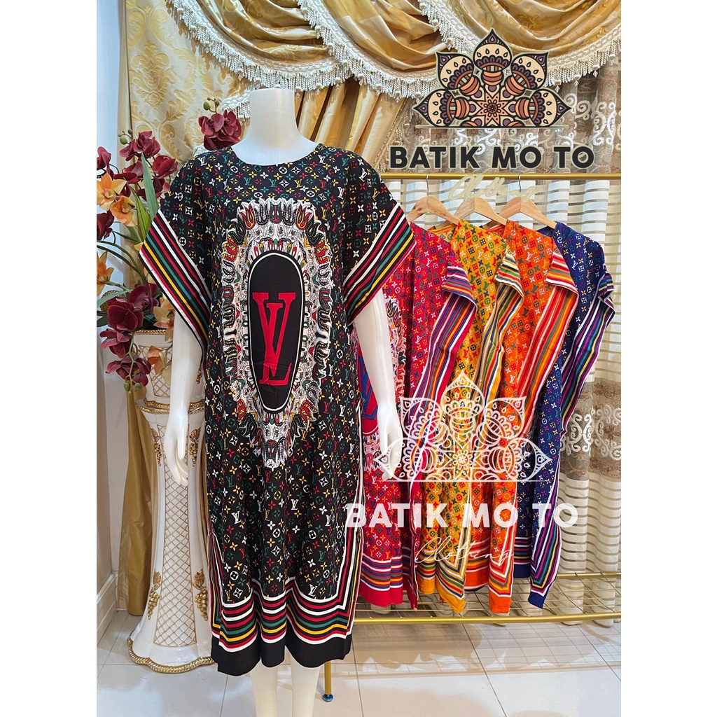 BATIKMOTO Big LV logo Batik Daster Dress/Kaftan/Ethnic | Shopee Philippines