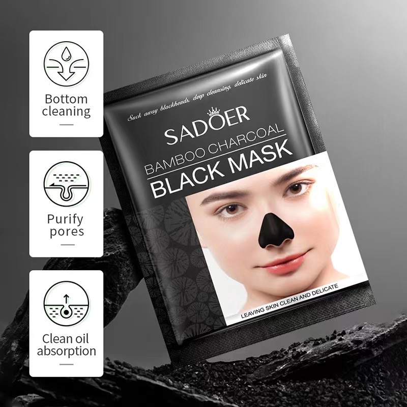 Bamboo Charcoal Black Mask tear out clean delicate skin absorb dirt and ...