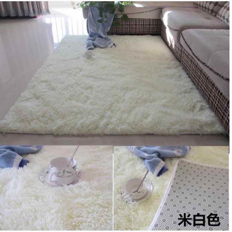 White 80cm x 120cm Home Living Fluffy Rugs Shaggy Dining Room Floor ...