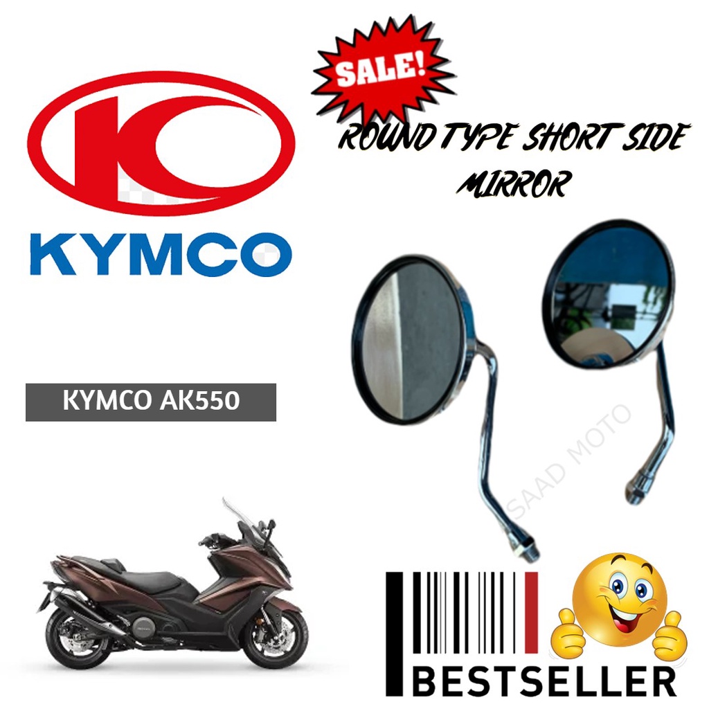 KYMCO AK550 Mirror Stainless ROUND TYPE SHORT STEM UNIVERSAL|COD|ASAAD ...