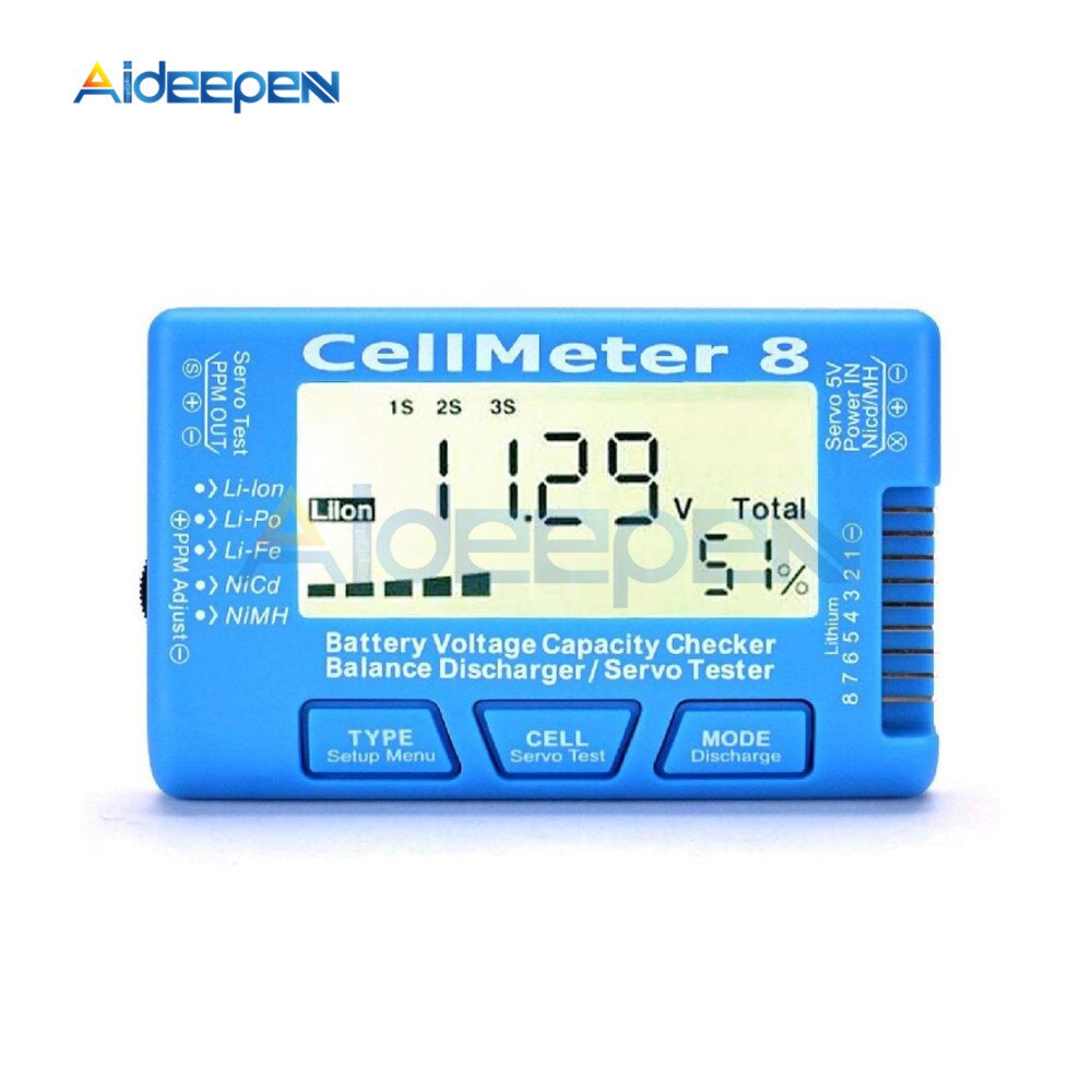 LCD Digital Battery Capacity Checker CellMeter-7 RC CellMeter 8 2-8S 4 ...