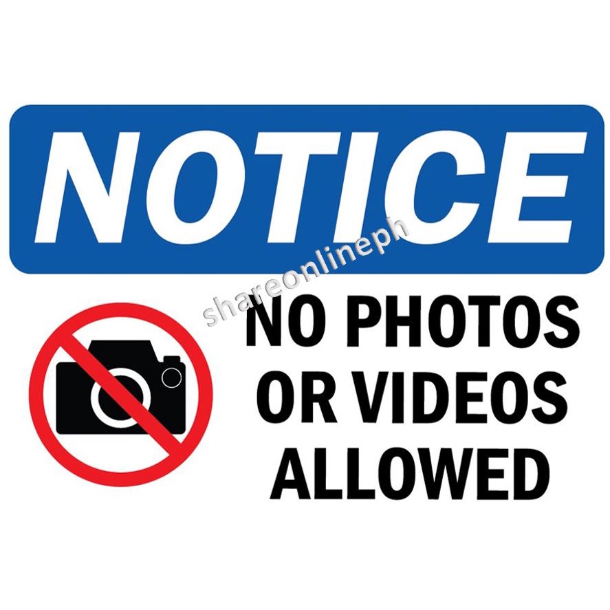 Laminated Signages No Photos Videos Allowed Signage Sign Boards ...